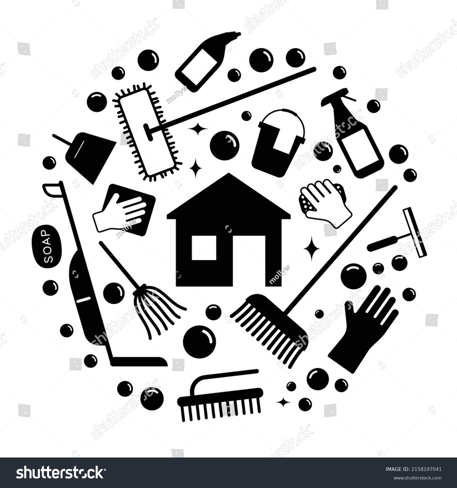 Cleaning Tools Icon Set Vector Illustration Stock Vector (Royalty Free ...