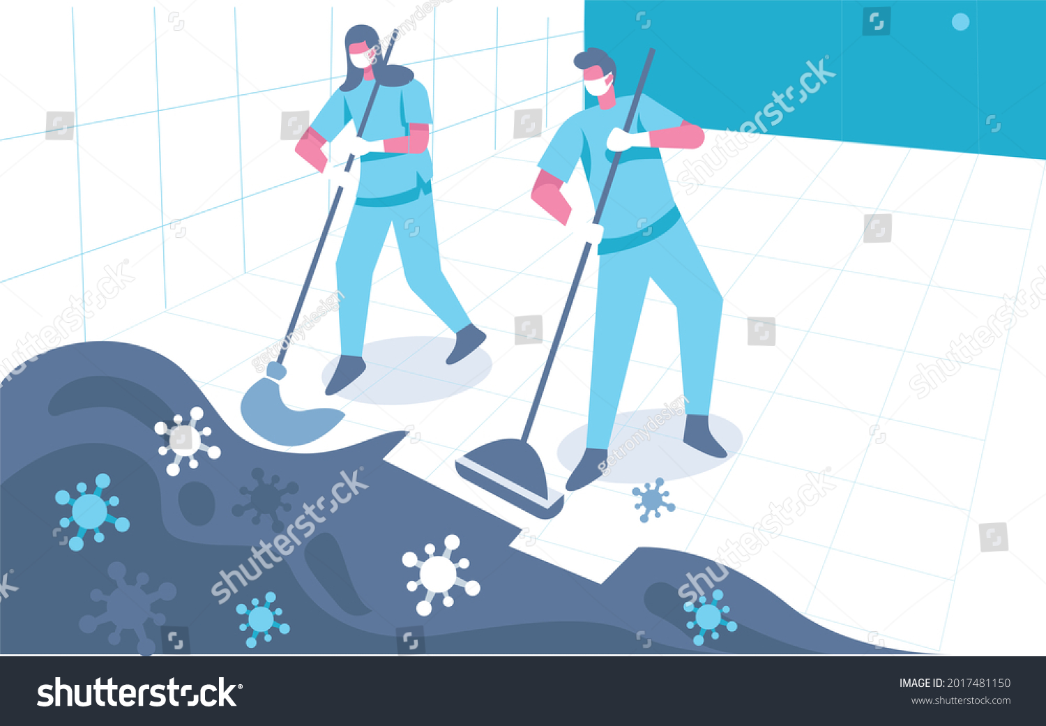 Cleaning Bacteria Illustration Concept Vector Stock Vector (Royalty ...