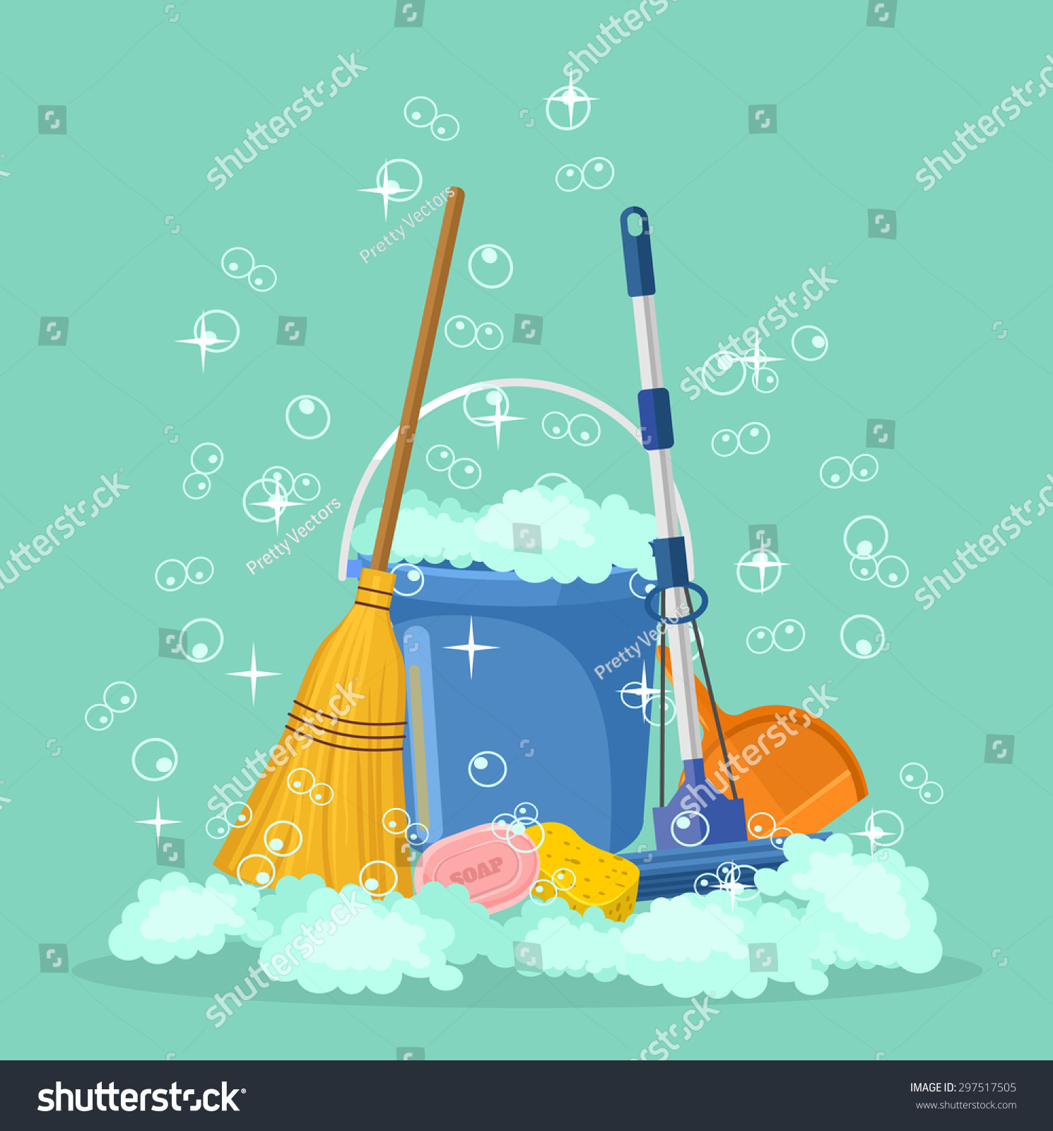 Cleaning Vector Flat Cartoon Illustration Stock Vector (Royalty Free ...
