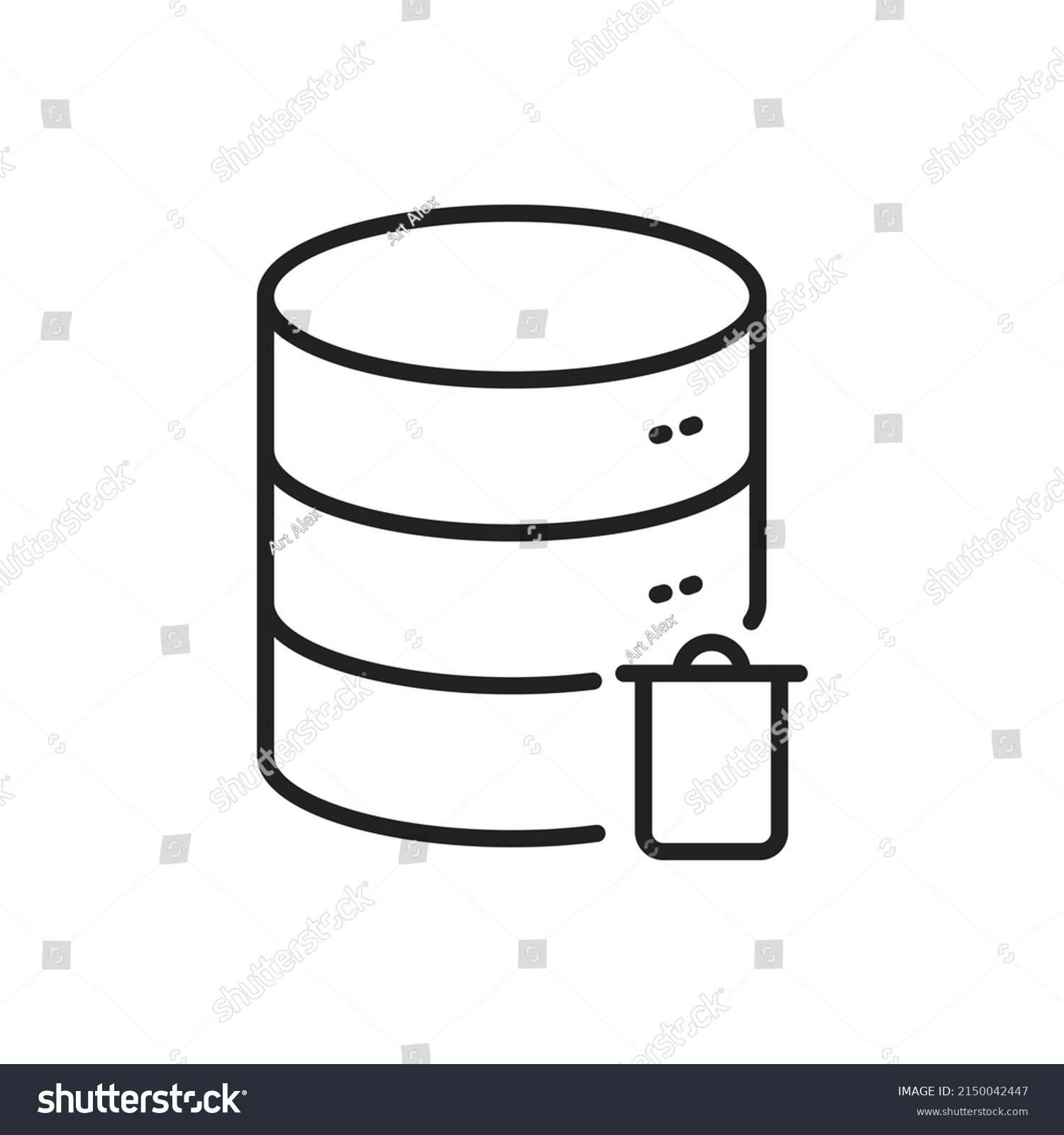 Clear Database Icon High Quality Black Stock Vector (Royalty Free ...