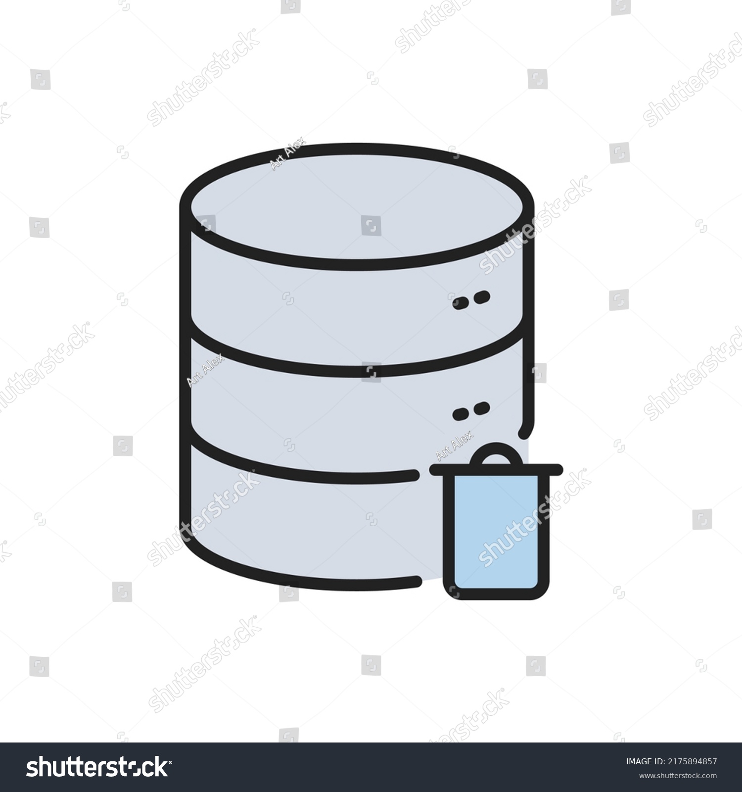 Clear Database Icon High Quality Coloured Stock Vector (Royalty Free ...