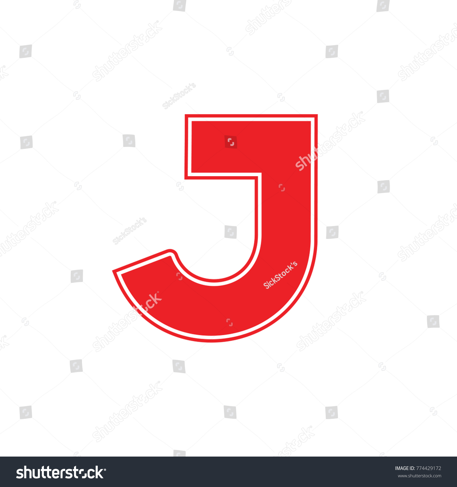 Clear Simple Letter J Logo Vector: vector de stock (libre de regalías ...