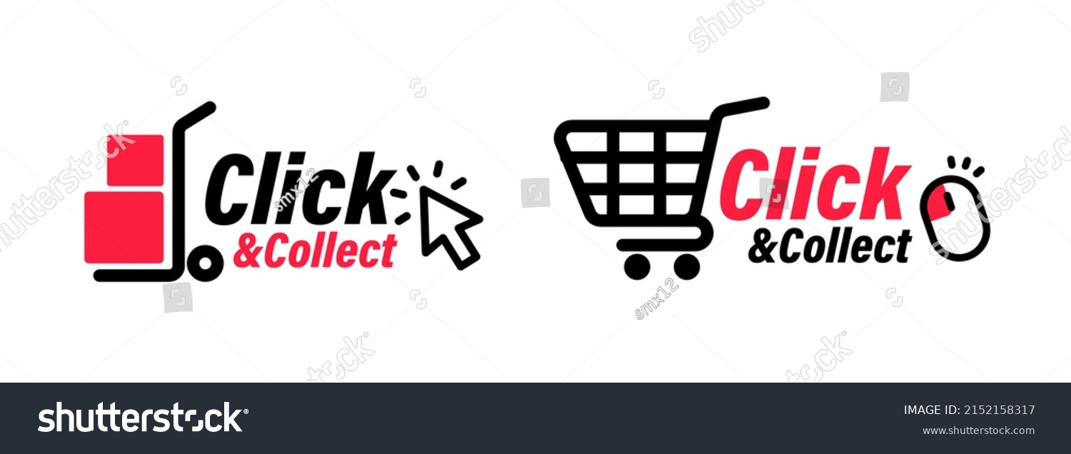 Click Collect Icons Click Collect Computer Stock Vector (Royalty Free ...