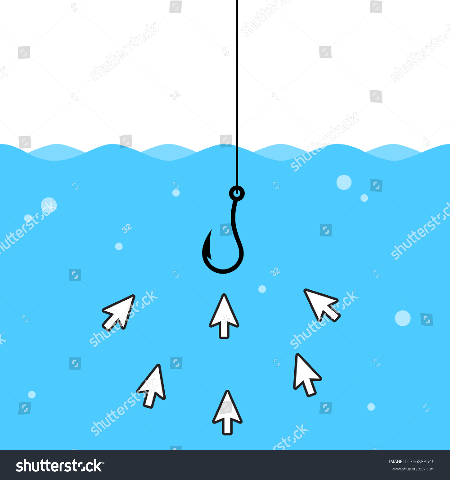 Click Bait Inside Water Stock Vector (Royalty Free) 766888546