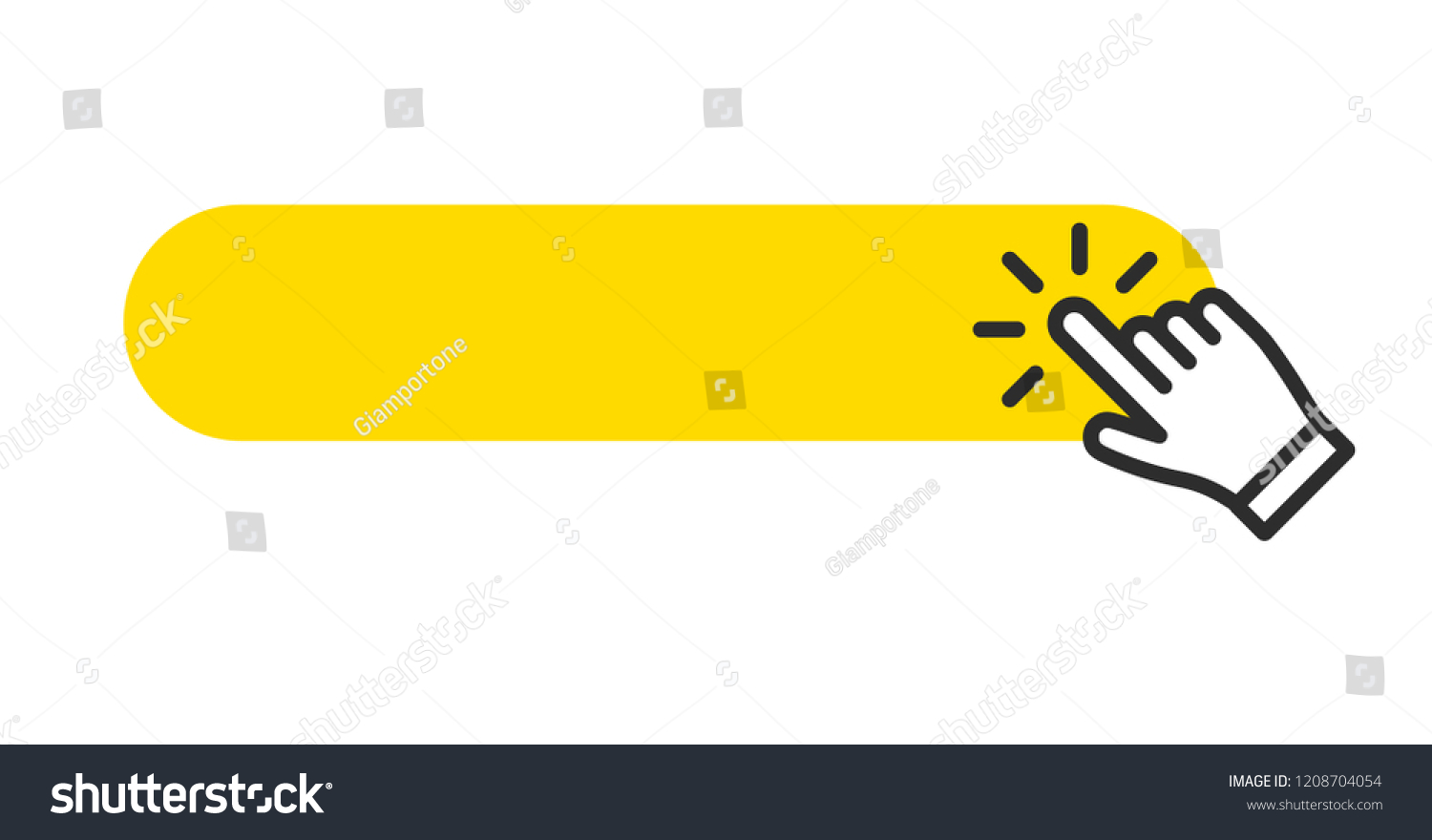 Click Blank Button Hand Pointer Clicking Stock Vector (Royalty Free ... Click Blank Button Hand Pointer Clicking Stock Vector (Royalty Free ...