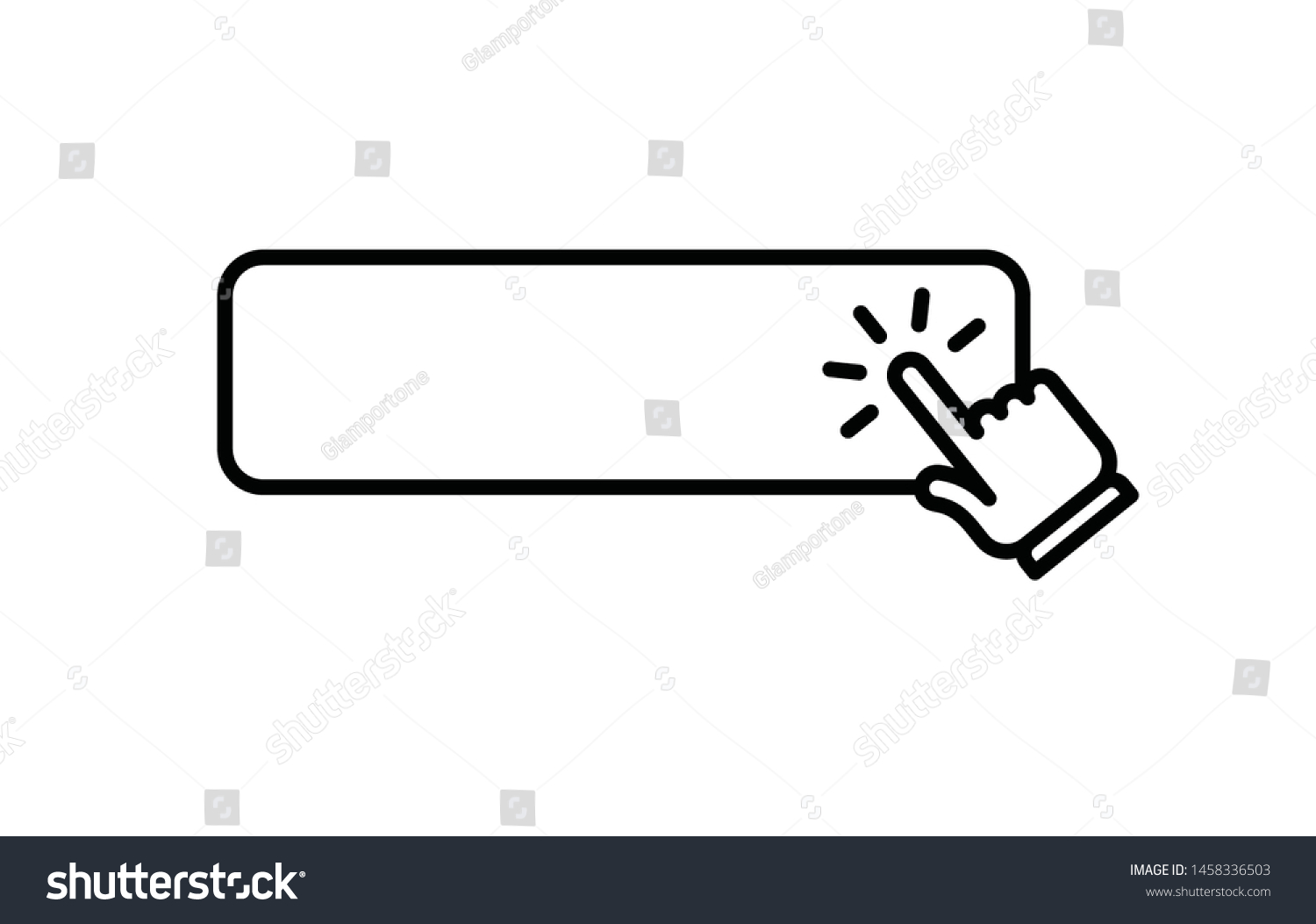 Click Button Blank Hand Clicking Icon Stock Vector (Royalty Free ...