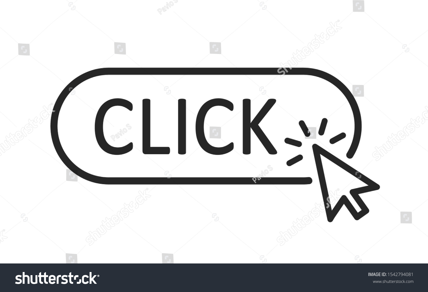 Click Button Arrow Pointer Clicking Click Stock Vector (Royalty Free ...