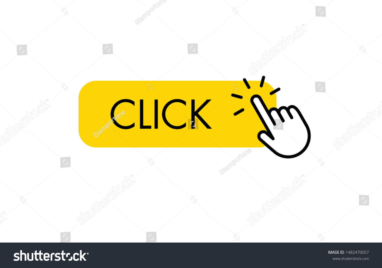 Click Button Hand Clicking Isolated Vector Stock Vector (Royalty Free ...