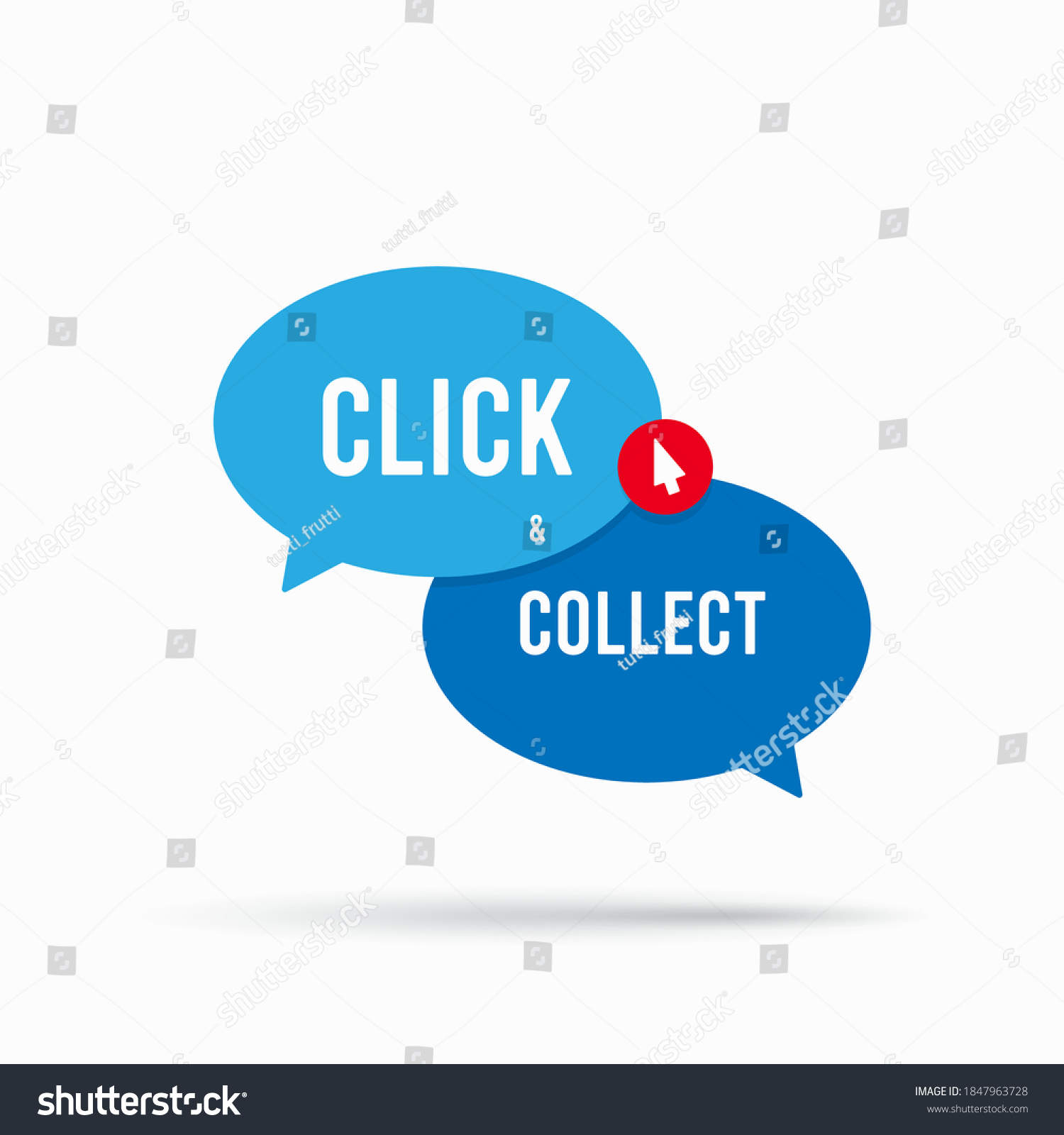 Click Collect Vector Sign Vector Illustration Stock Vector (Royalty ...