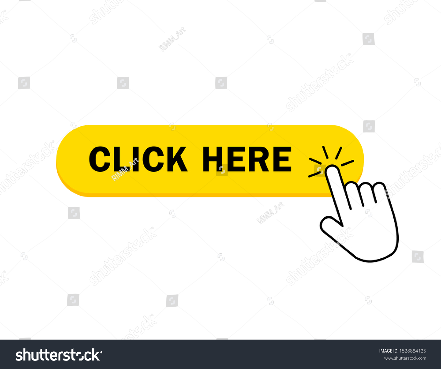 Click Here Button Icon Yellow Button Stock Vector (Royalty Free ...