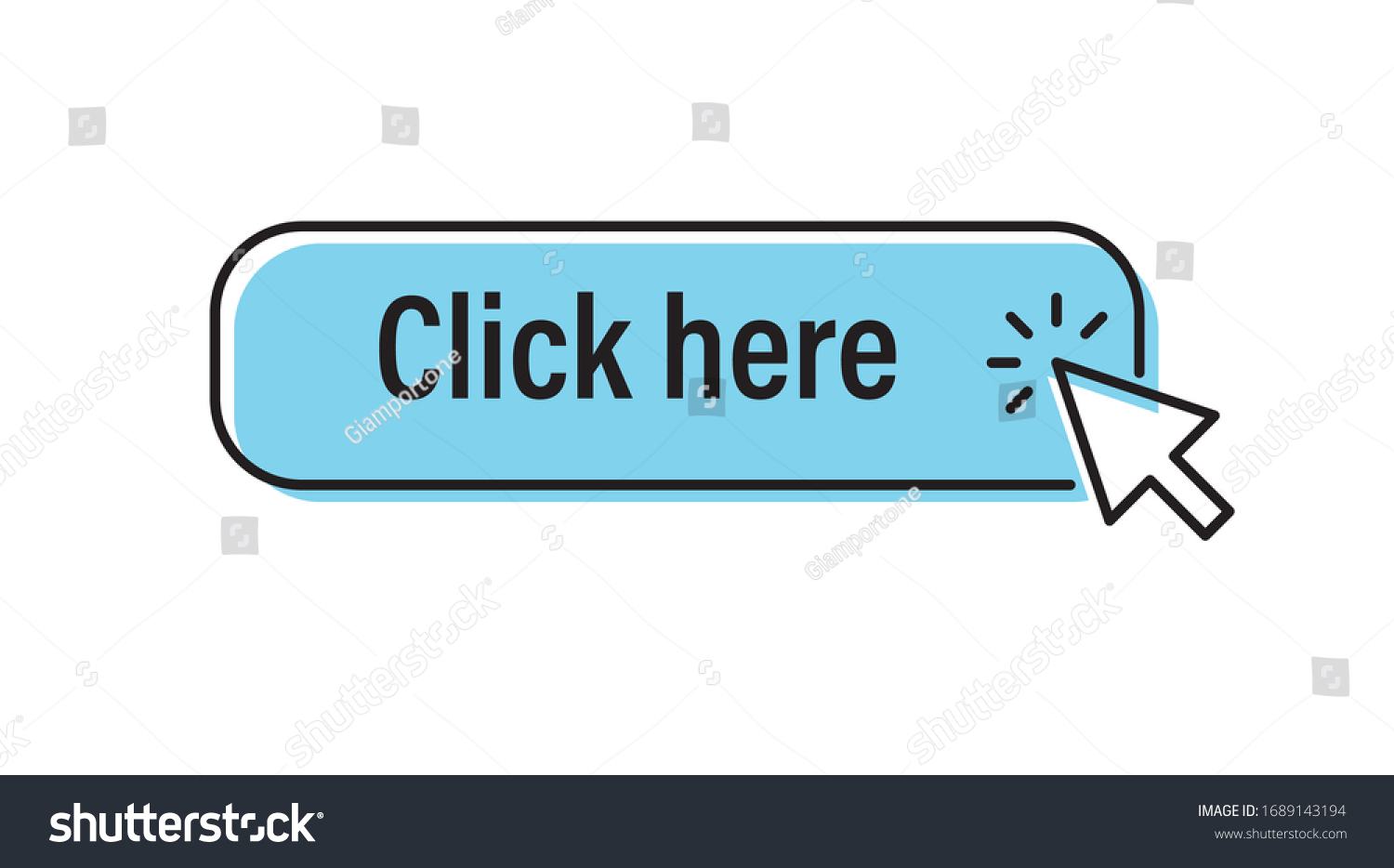 Click Here Button Arrow Clicking Icon Stock Vector (Royalty Free ...