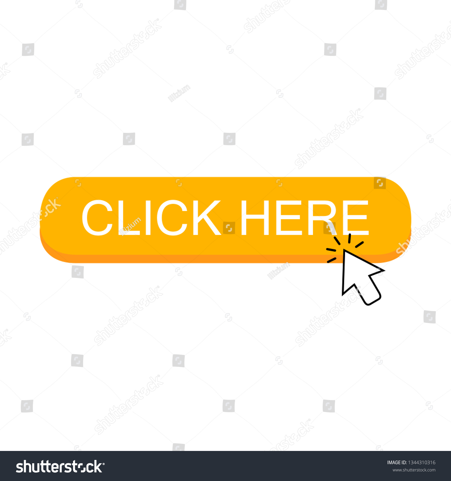 Click Here Button Arrow Cursor Pointer: vector de stock (libre de ...