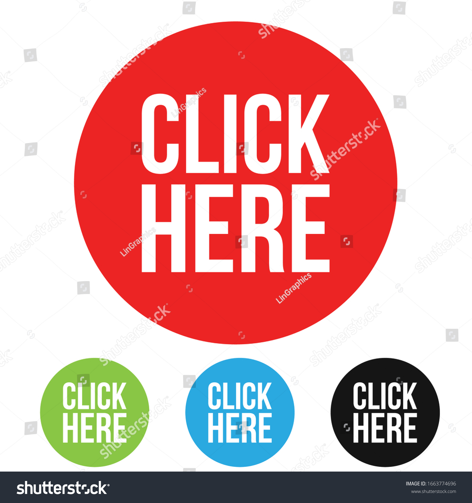 Click Here Call Action Button Stock Vector (Royalty Free) 1663774696
