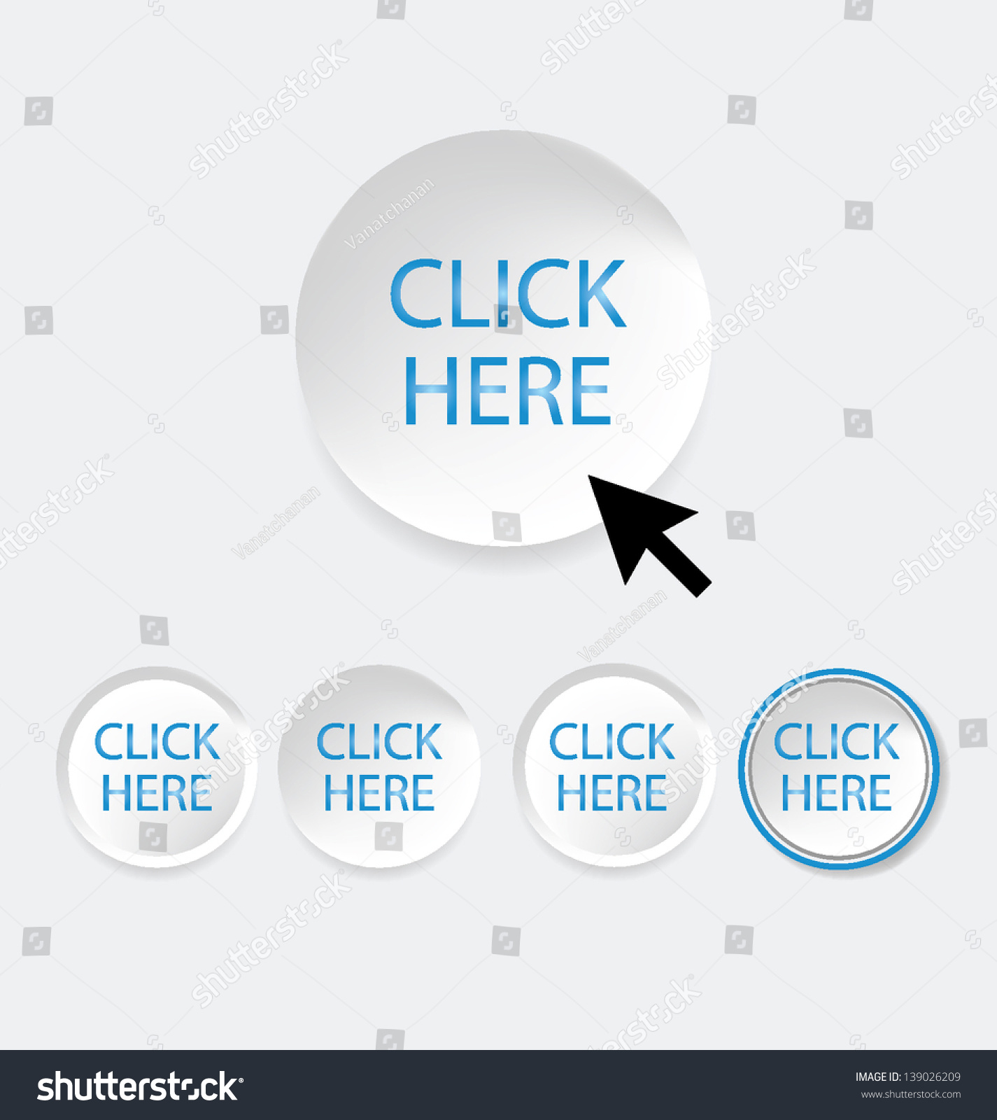 Click Here Icon Vector Illustration: vector de stock (libre de regalías ...