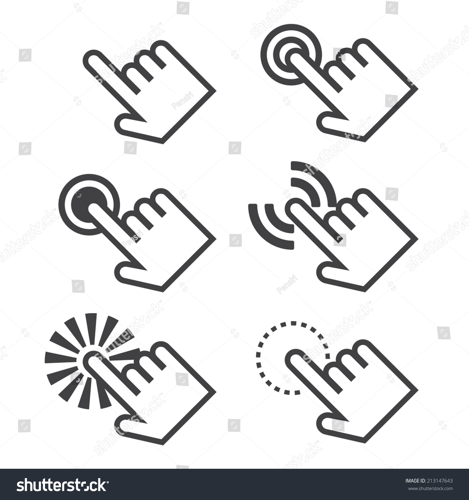 Click Icon Stock Vector Illustration 213147643 : Shutterstock