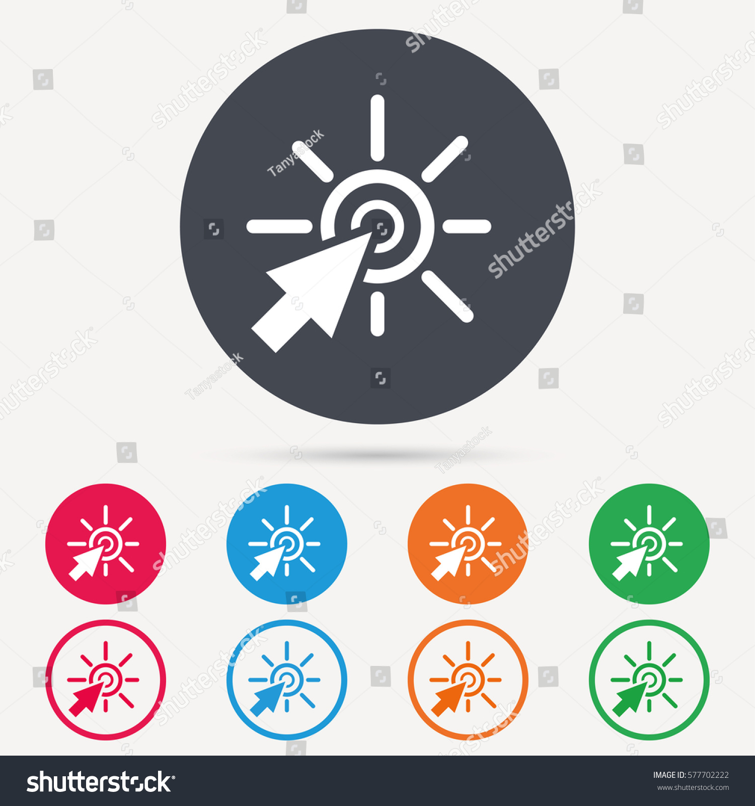Click Icon Computer Mouse Cursor Symbol Stock Vector (Royalty Free ...