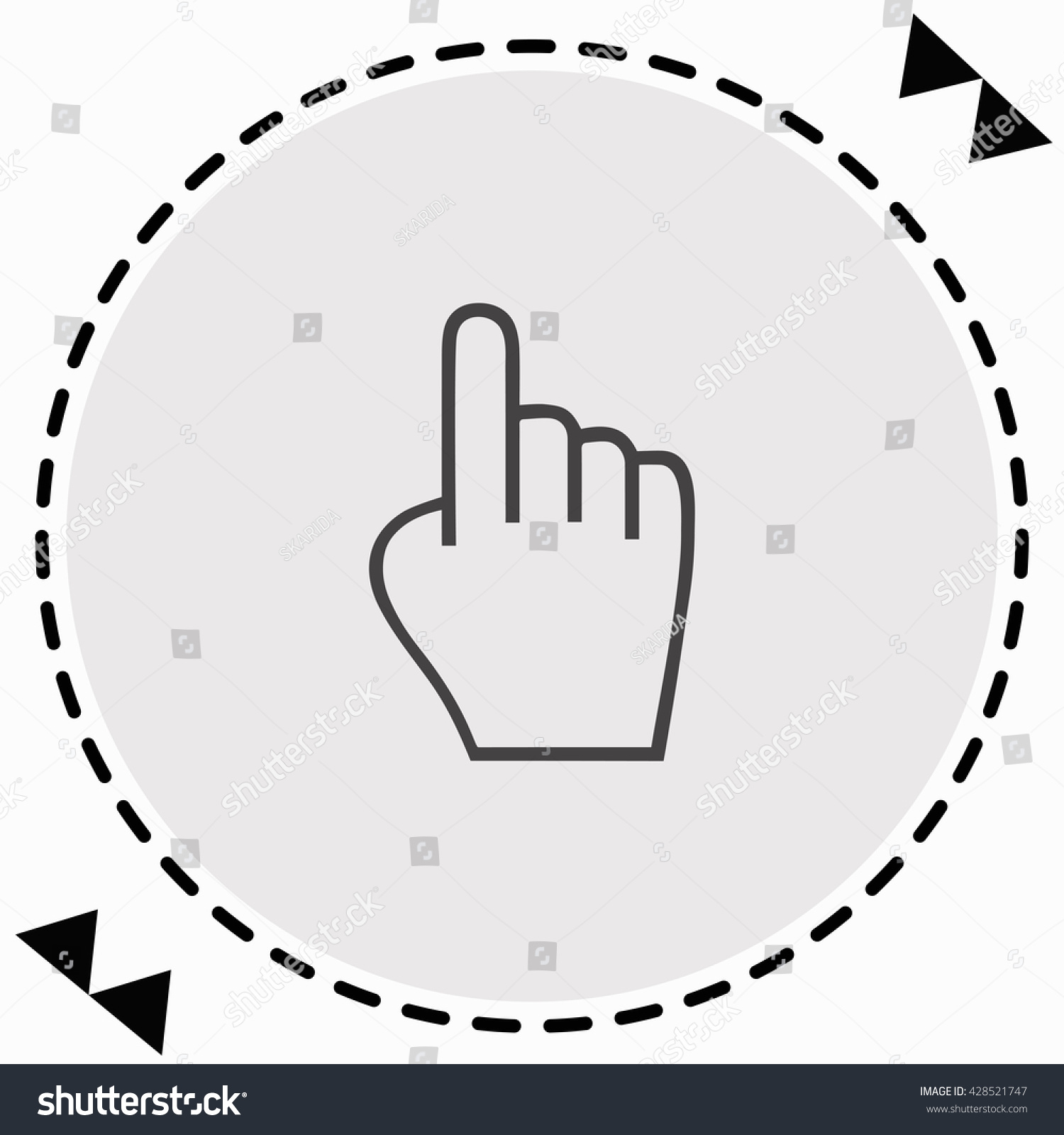 Click Icon Flat Design Isolated Illustration Stock Vector (Royalty Free ...