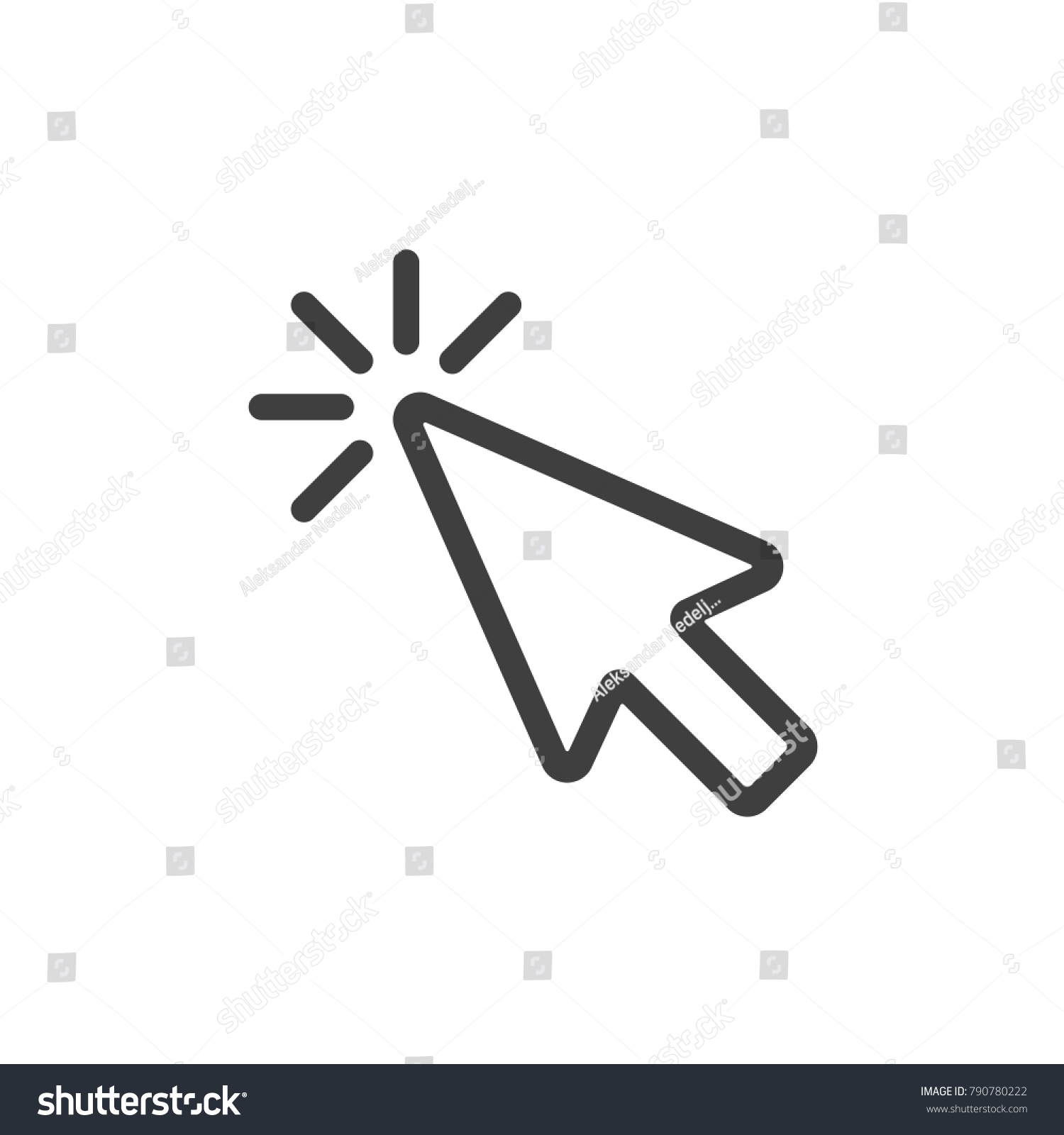 Click Icon Simple Flat Design Isolated Stock Vector (Royalty Free ...