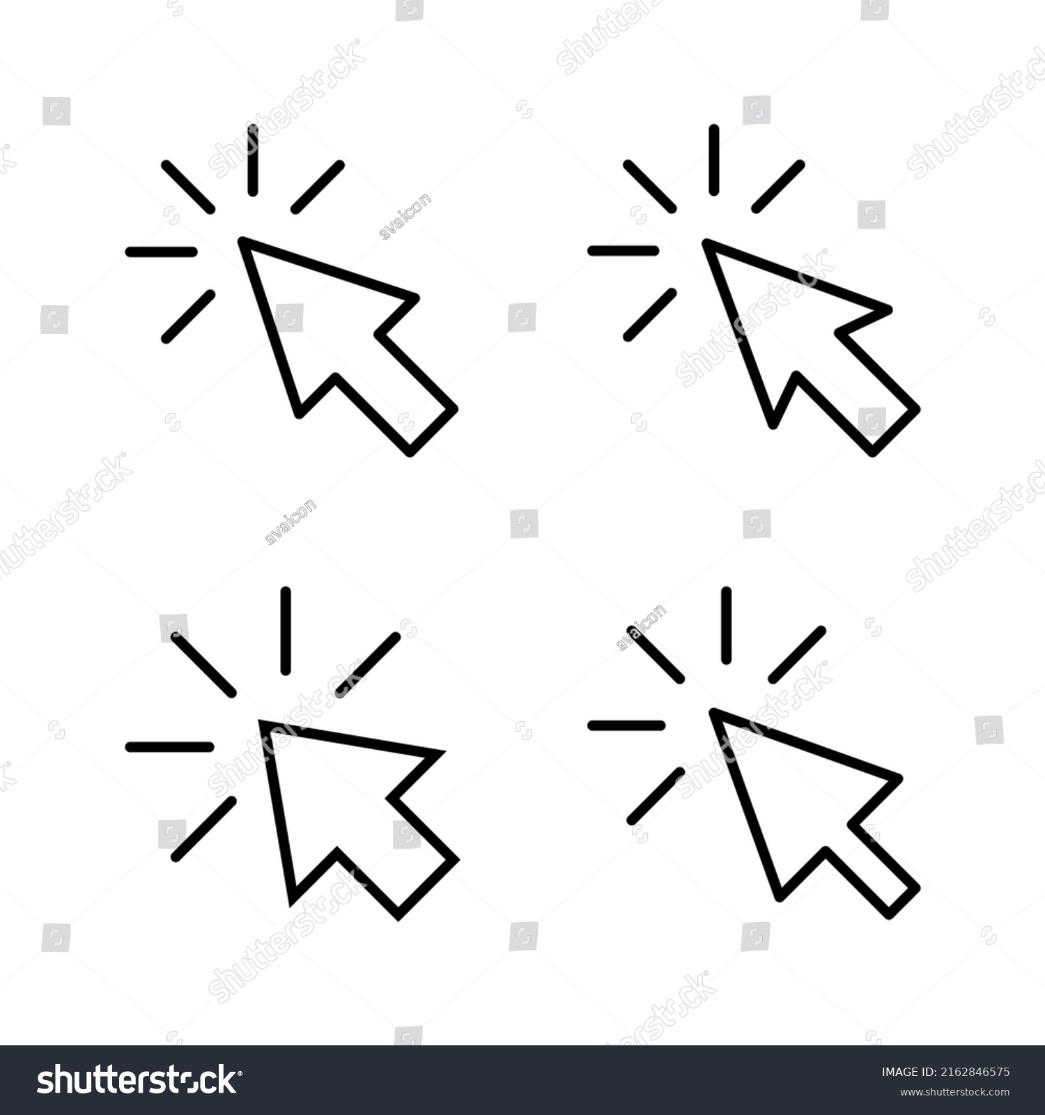 Click Icon Vector Pointer Arrow Sign Stock Vector (Royalty Free ...