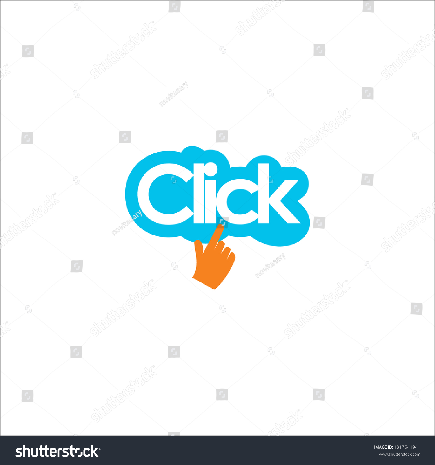 Click Logo Design Icon Silhouette Vector Stock Vector (Royalty Free ...