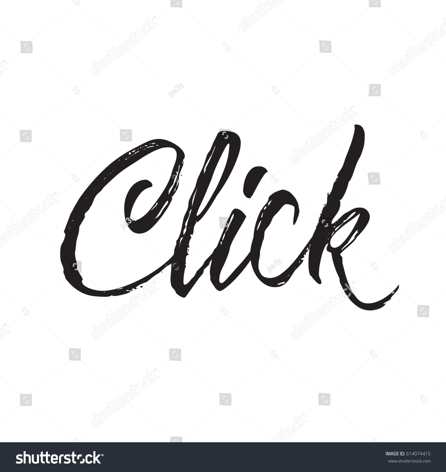 Click Text Design Vector Calligraphy Typography Stock Vector (Royalty ...