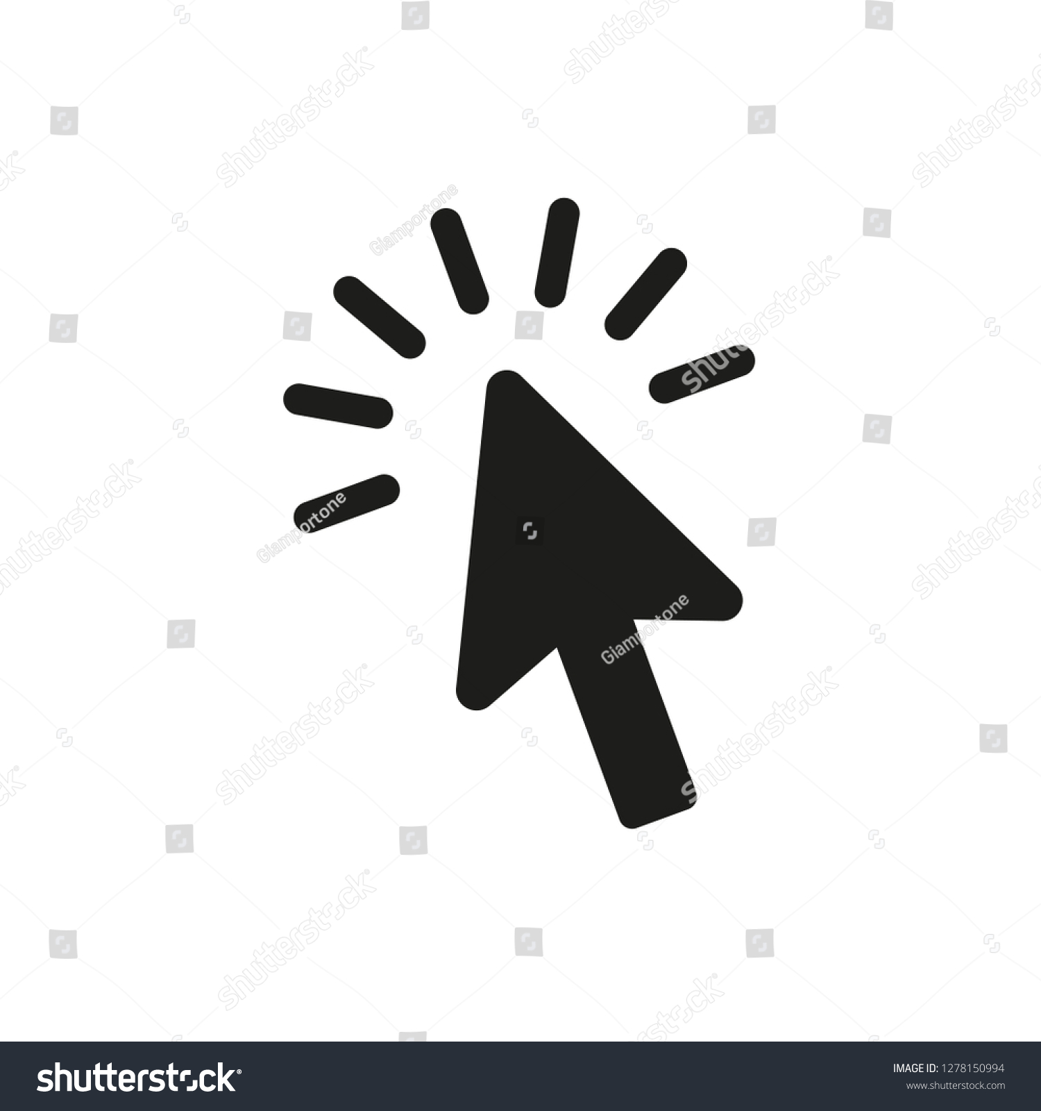 Clicking Arrow Vector Icon Stock Vector (Royalty Free) 1278150994 ...