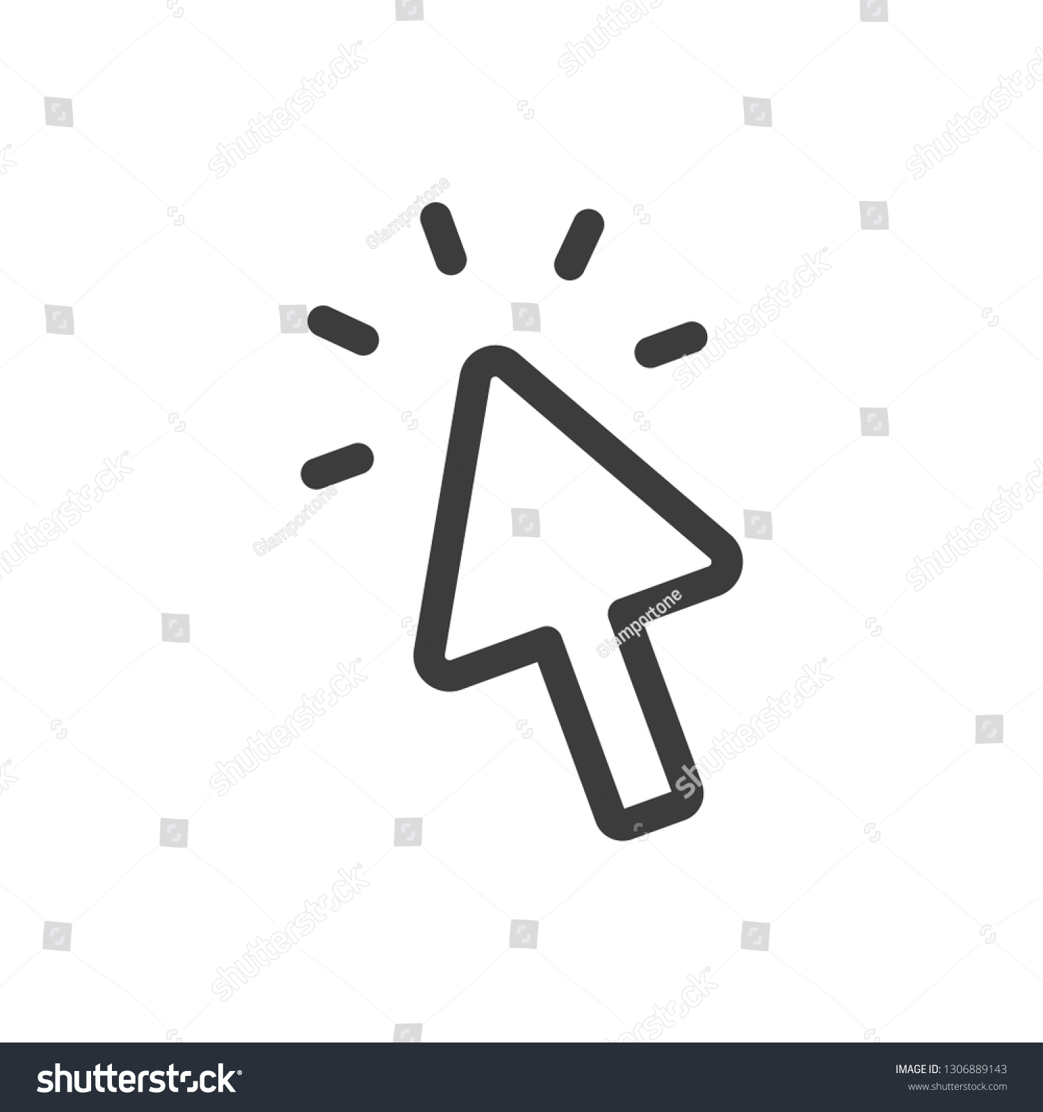 Clicking Arrow Vector Icon Stock Vector (Royalty Free) 1306889143