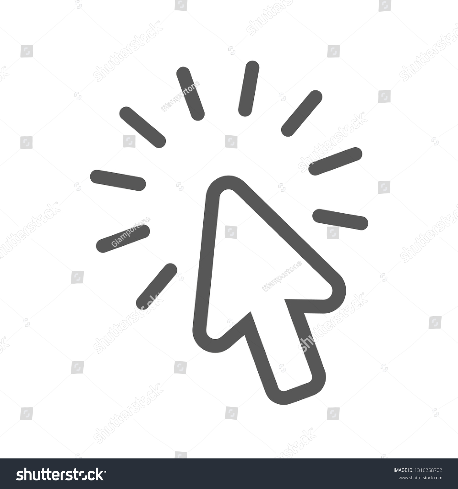 Clicking Arrow Vector Icon Stock Vector (Royalty Free) 1316258702