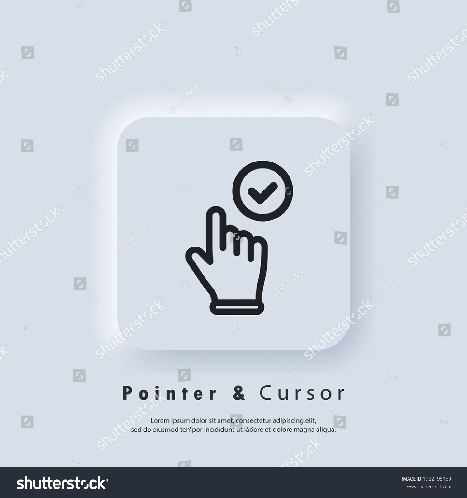 Clicking Finger Icon Cursor Hand Pointer Stock Vector (Royalty Free ...