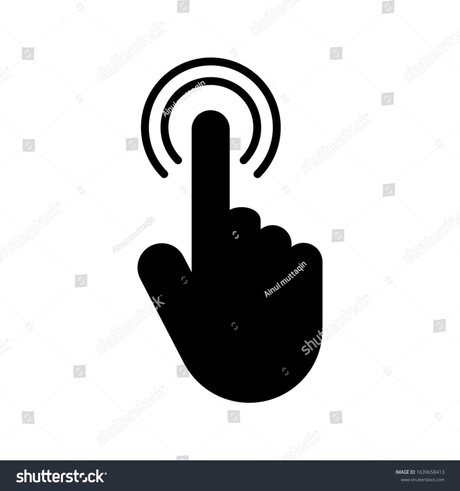 Clicking Finger Icon Hand Pointer On Stock Vector (Royalty Free) 1639658413