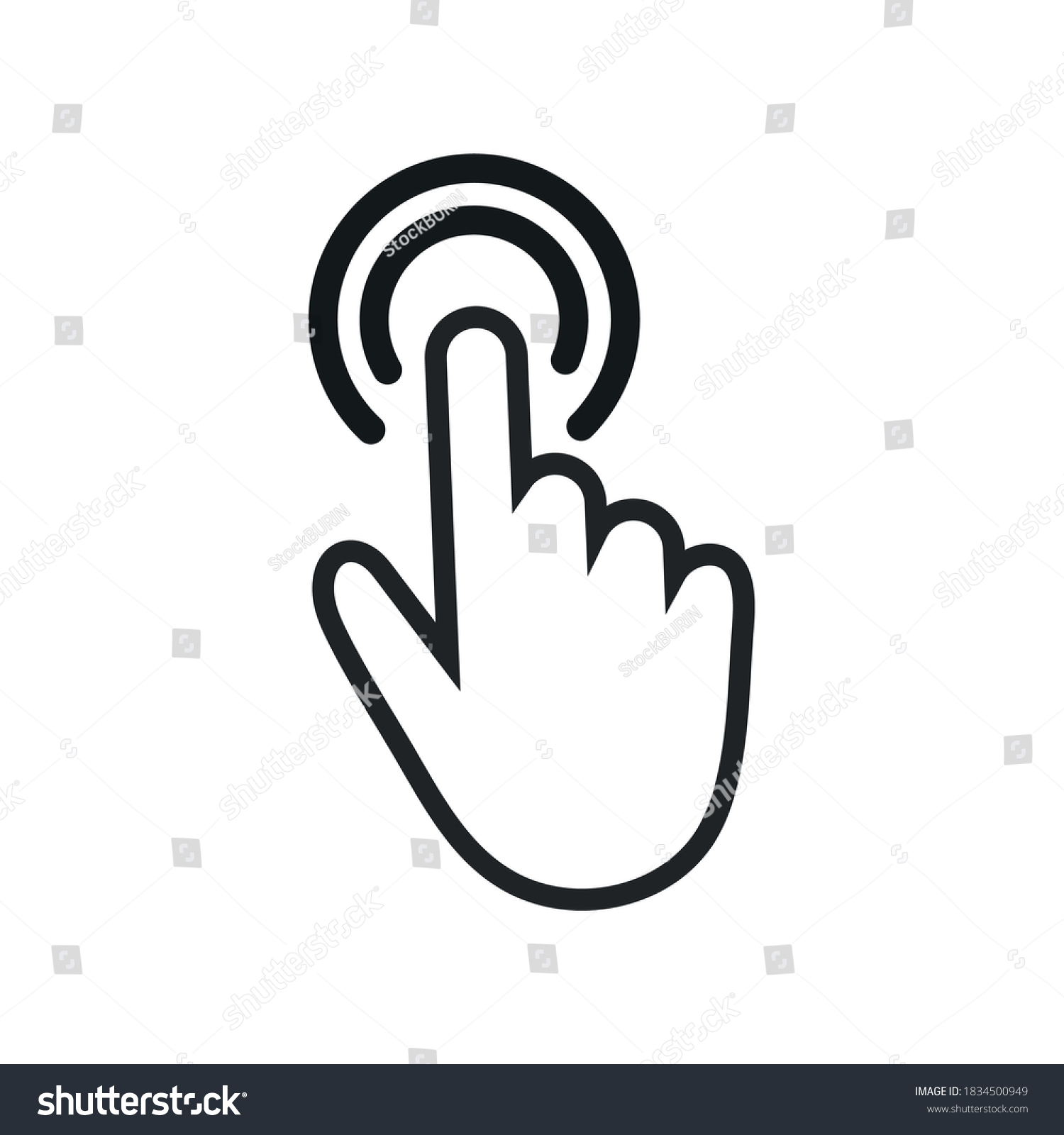 Clicking Finger Icon Hand Pointer On Stock Vector (Royalty Free ...