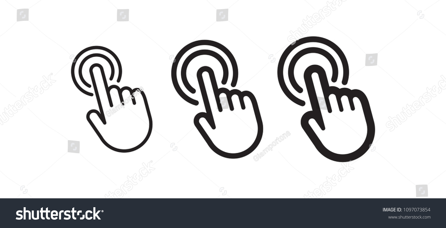 Clicking Finger Icon Hand Pointer Vector Stock Vector (Royalty Free ...