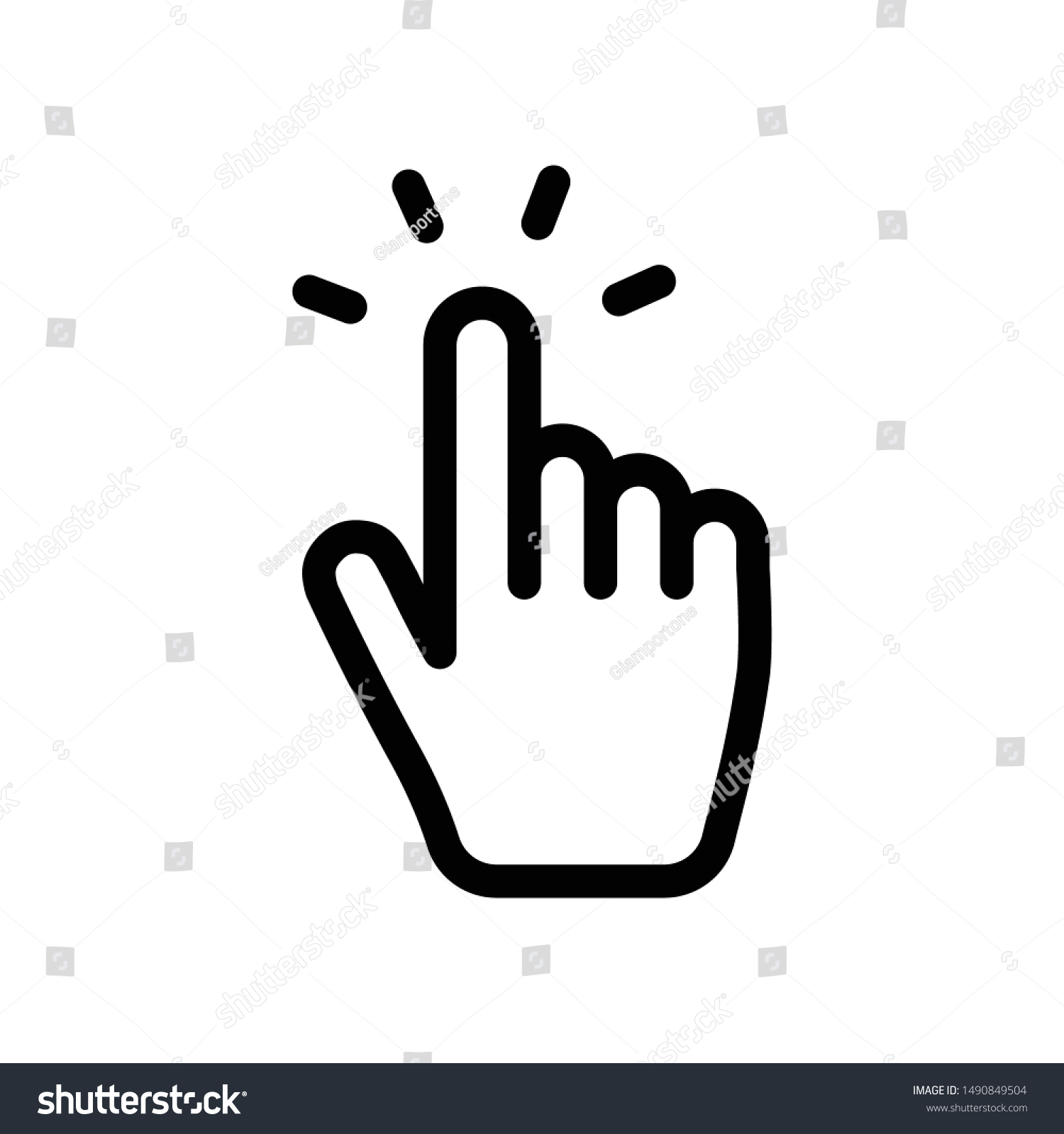 Clicking Finger Icon Hand Pointer Vector Stock Vector (Royalty Free ...