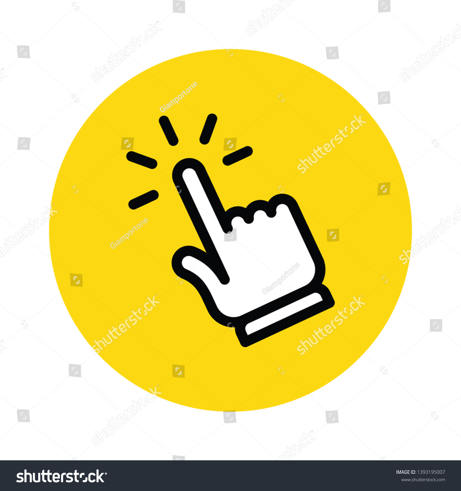 Clicking Finger Icon Hand Pointer Vector Stock Vector (Royalty Free ...
