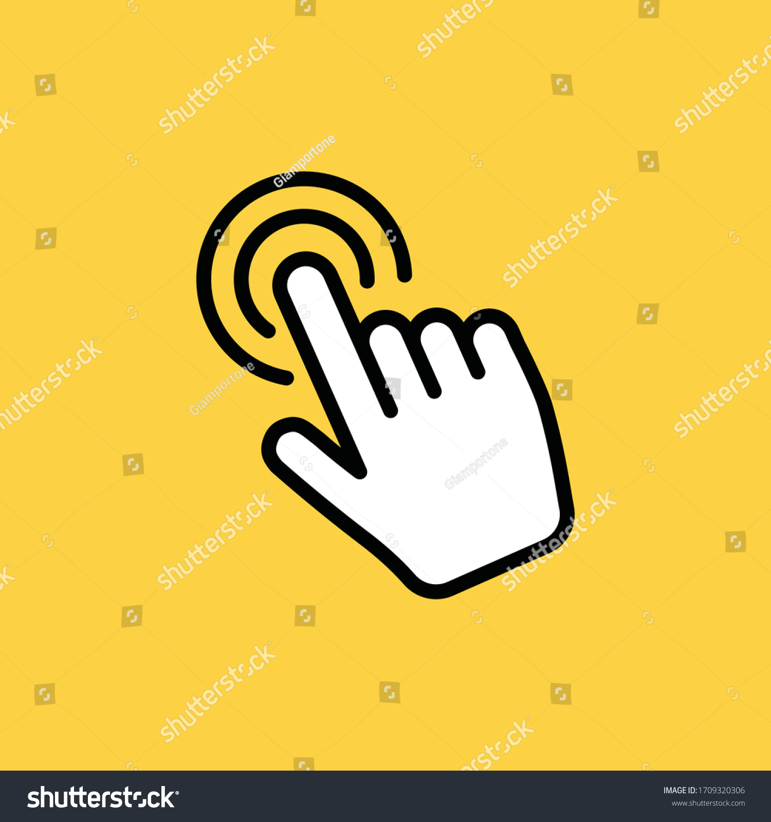 Clicking Finger Icon Hand Pointer Vector Stock Vector (Royalty Free ...