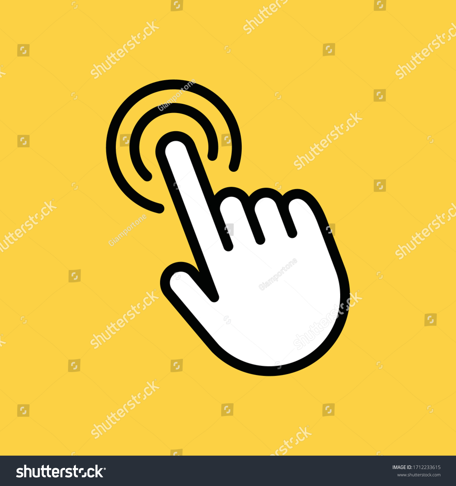 Clicking Finger Icon Hand Pointer Vector Stock Vector (Royalty Free ...