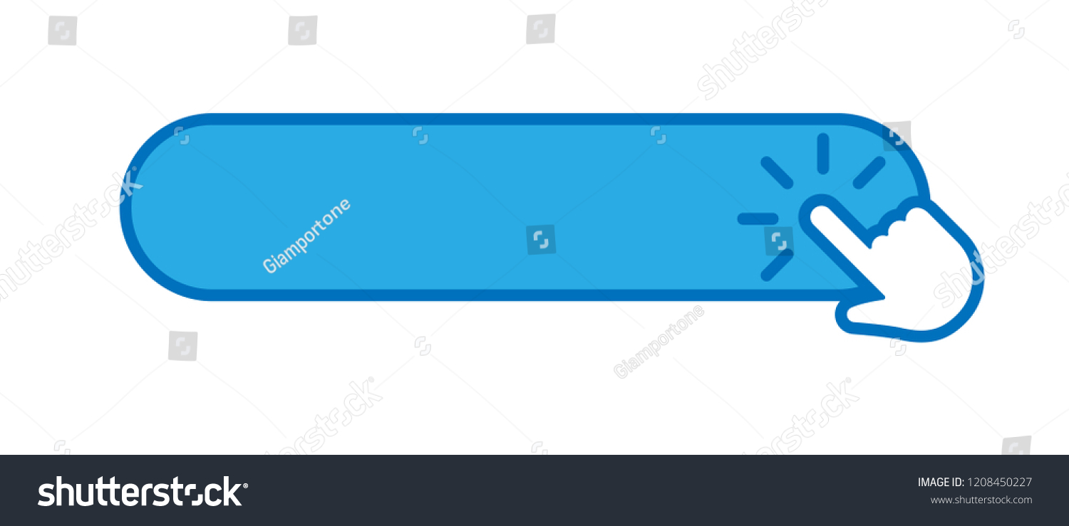Clicking Hand Icon Pushing Blank Rounded Stock Vector (Royalty Free ...
