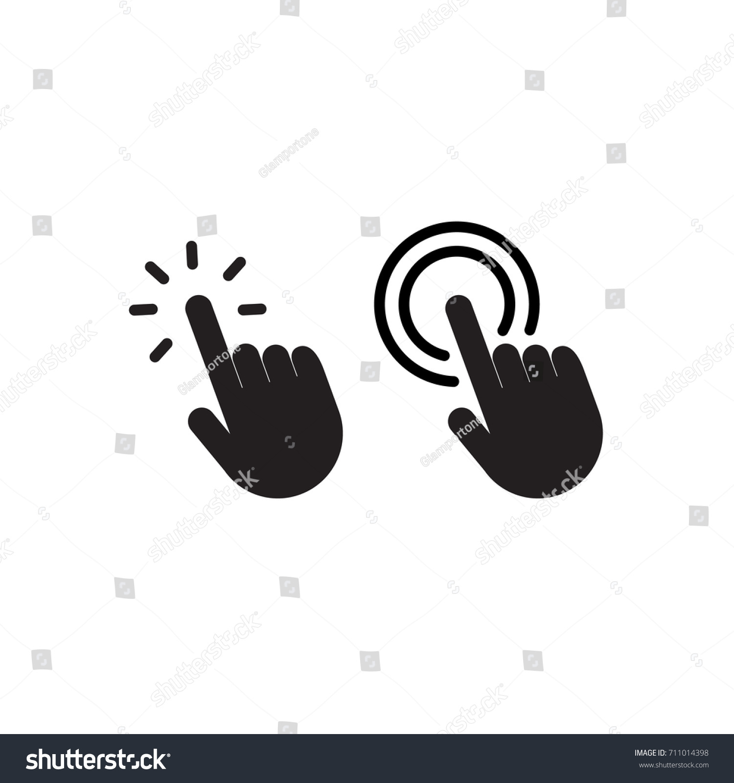 Clicking Hands Icons Stock Vector (Royalty Free) 711014398 | Shutterstock