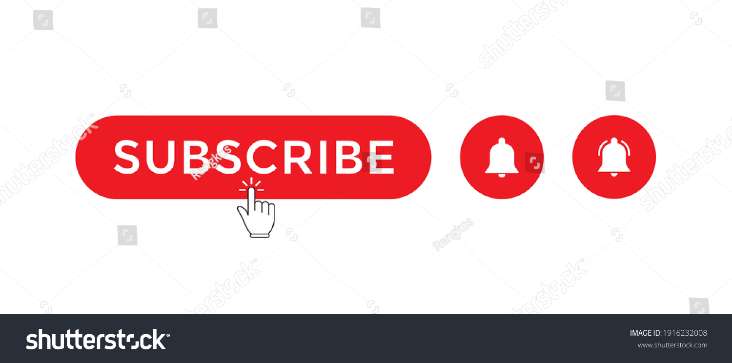 Clicking Red Subscribe Button Ringing Bell: เวกเตอร์สต็อก (ปลอดค่า ...