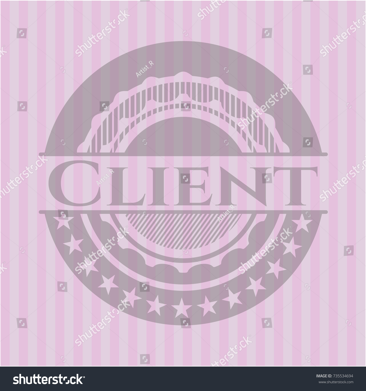 Client Realistic Pink Emblem Stock Vector (Royalty Free) 735534694 ...