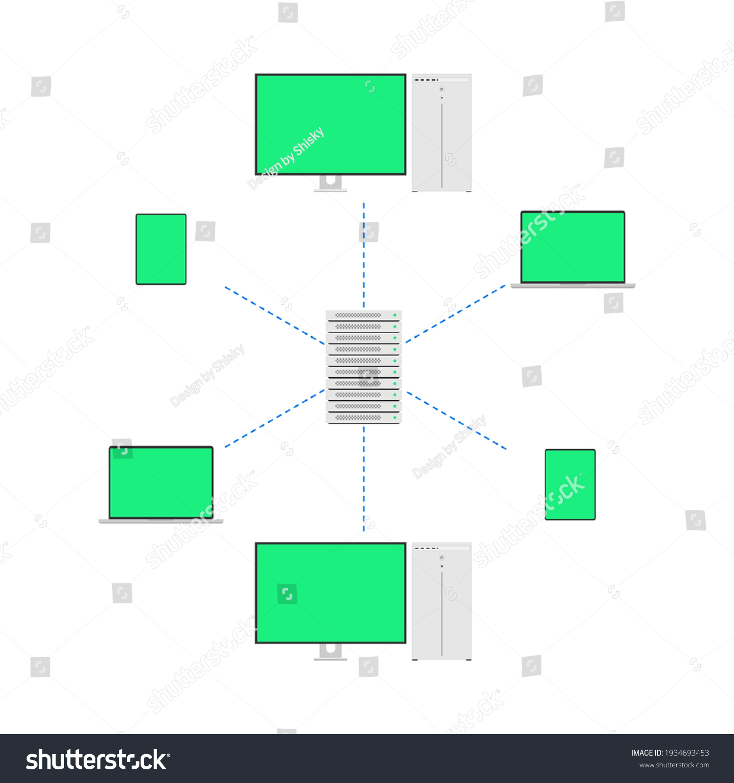 Clientserver Architecture Scheme Vector Illustration Stock Vector Royalty Free 1934693453