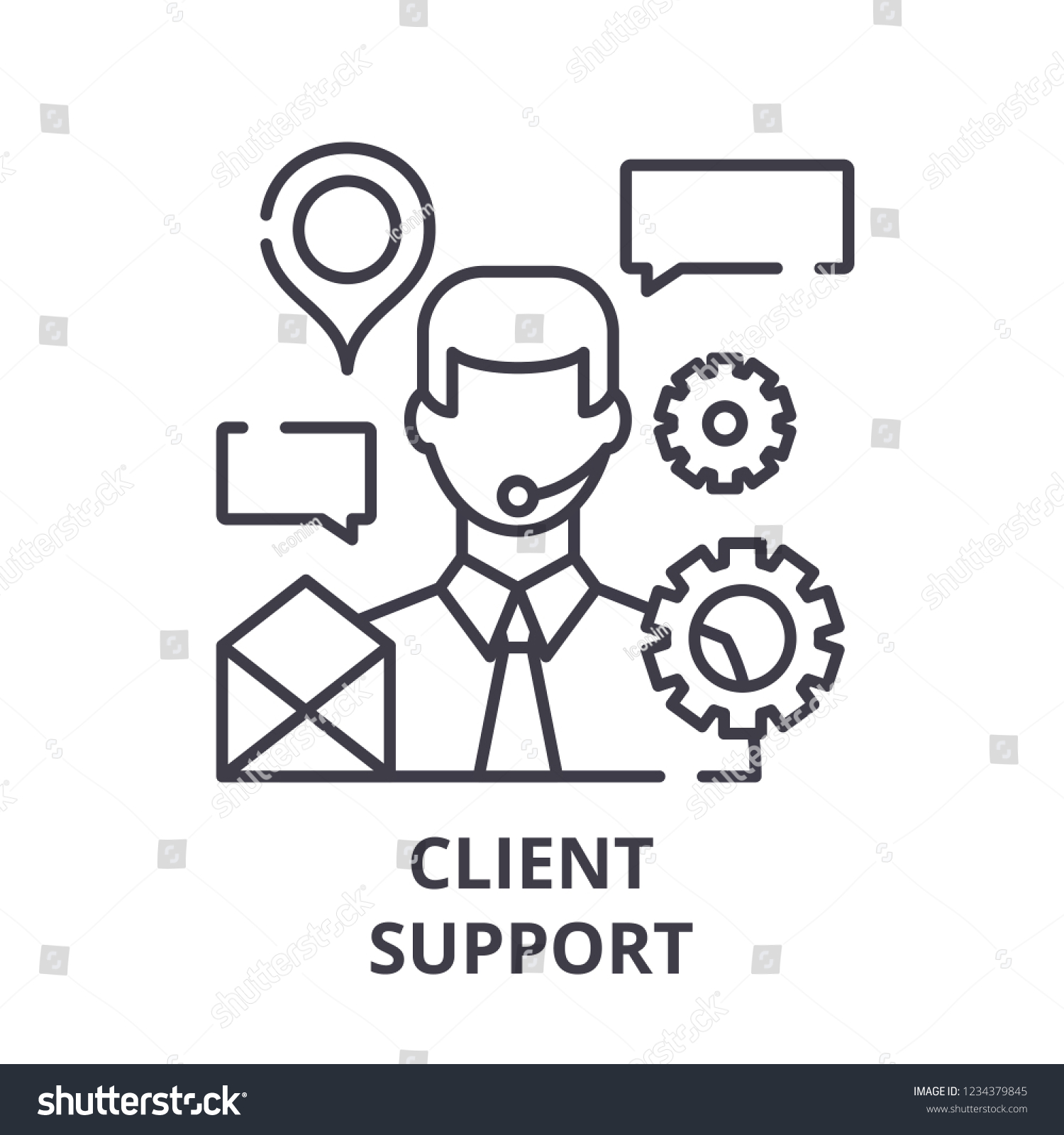 Client Support Line Icon Concept Client Stock Vector (Royalty Free ...