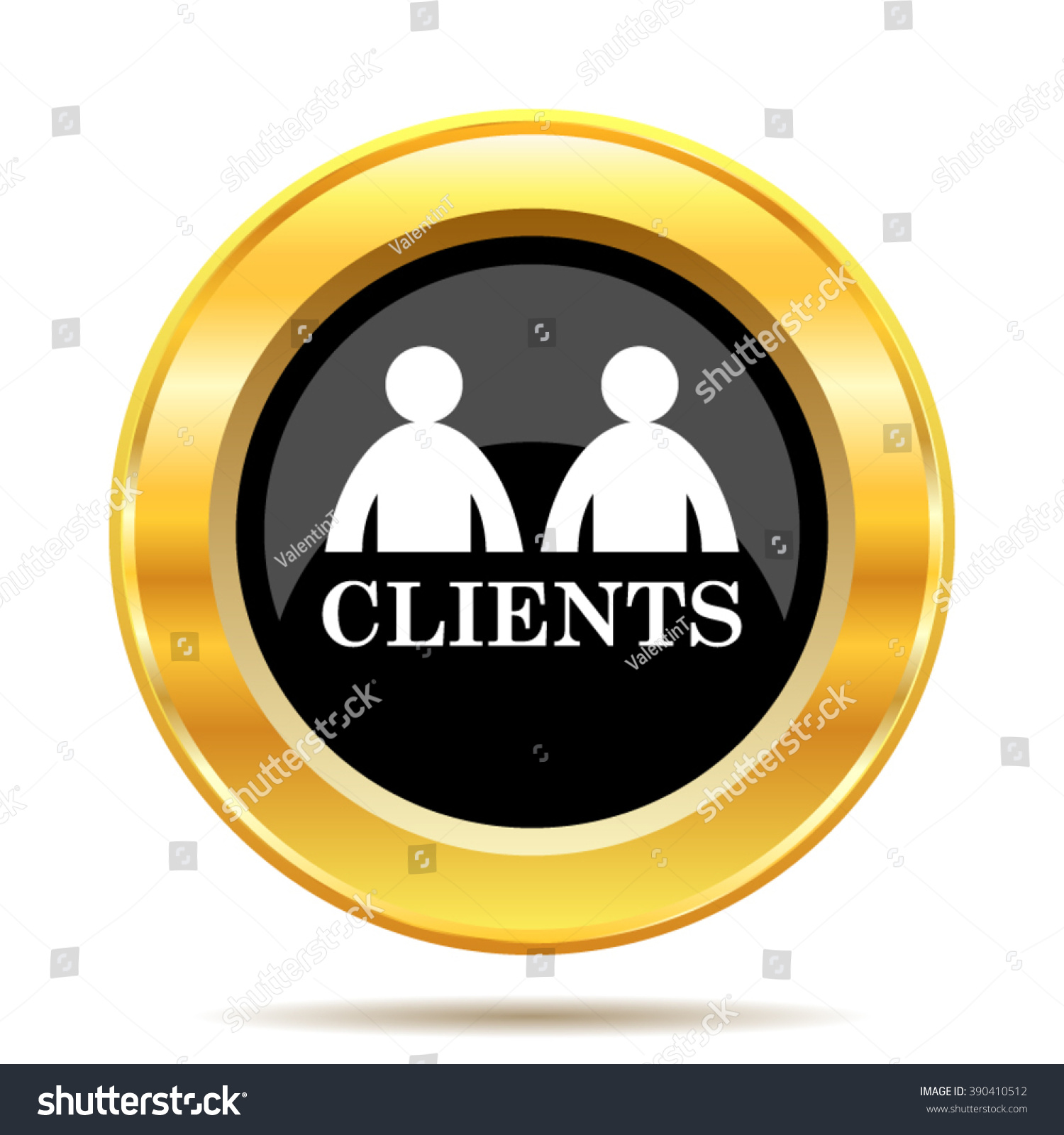 Clients Icon Internet Button On White Stock Vector 390410512 - Shutterstock