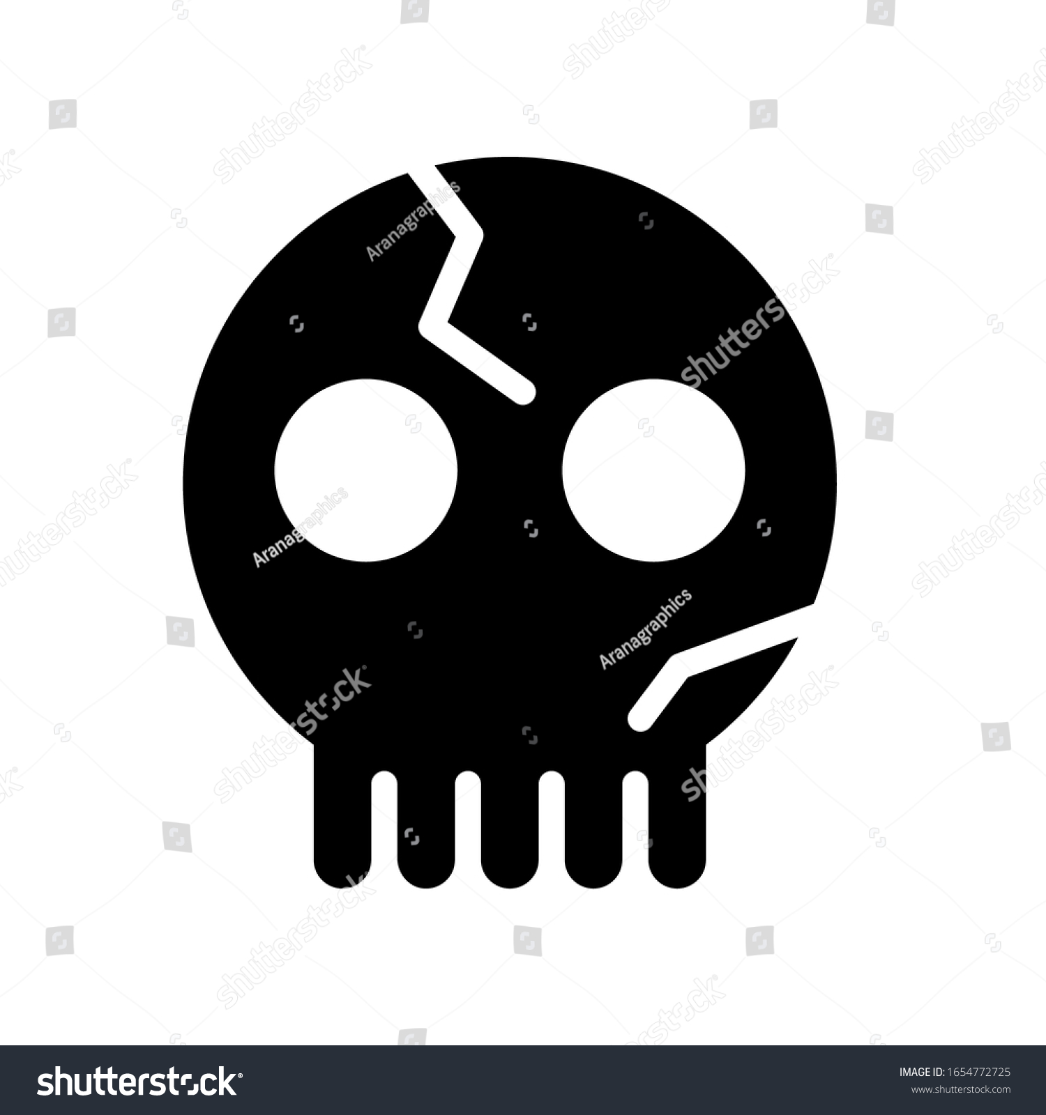 Climate Related Cracked Scary Skeleton Vector Stock Vector (Royalty ...