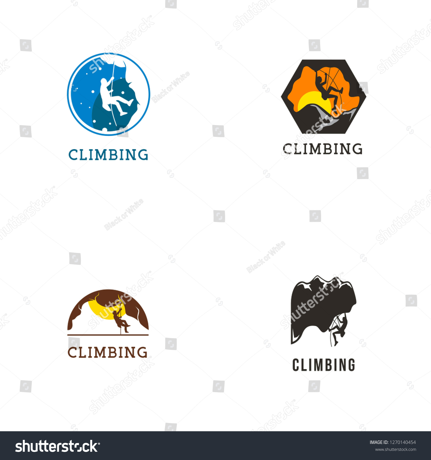 Climbing Logo Design Template Stock Vector (Royalty Free) 1270140454 ...