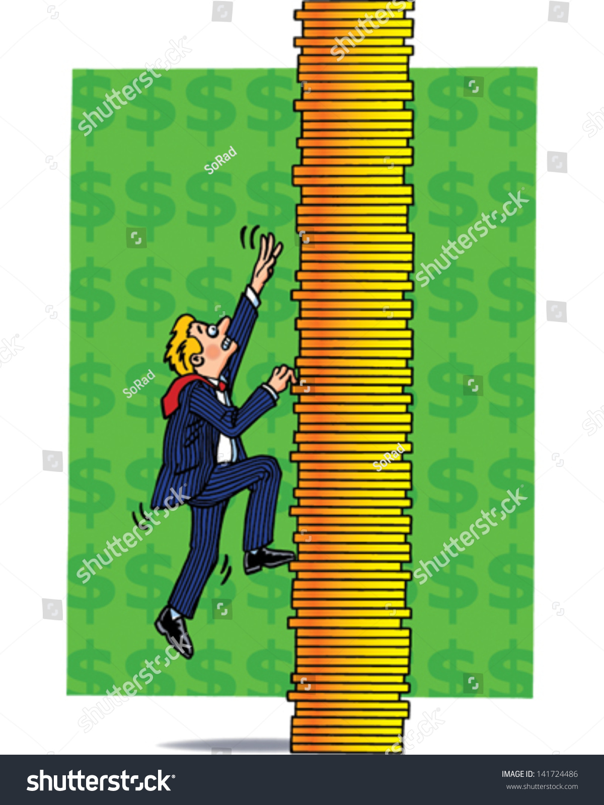 Climbing Money Stock Vector (Royalty Free) 141724486