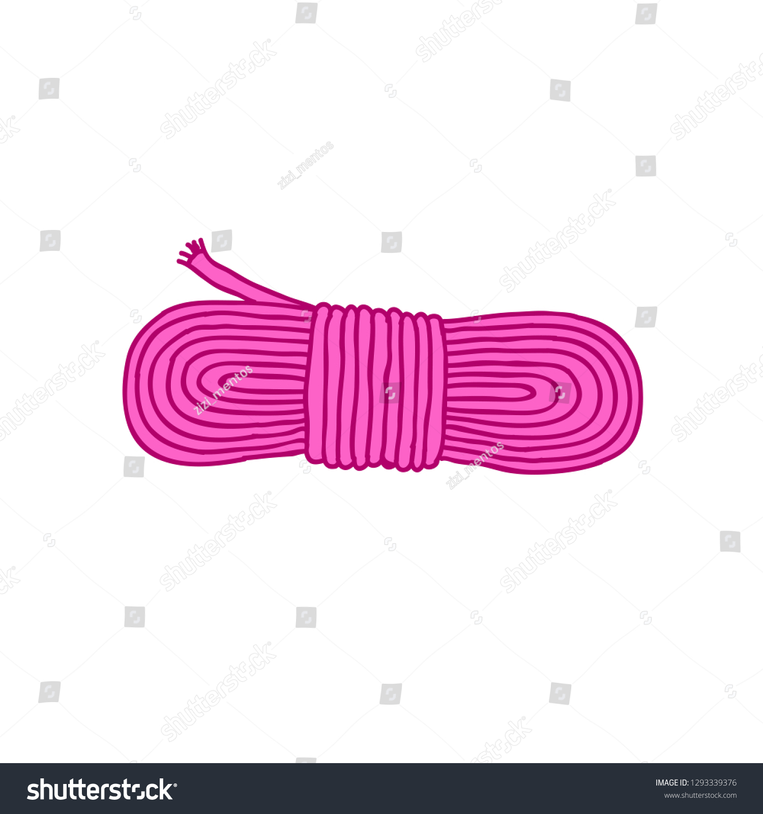 Climbing Rope Doodle Icon Stock Vector (Royalty Free) 1293339376 ...
