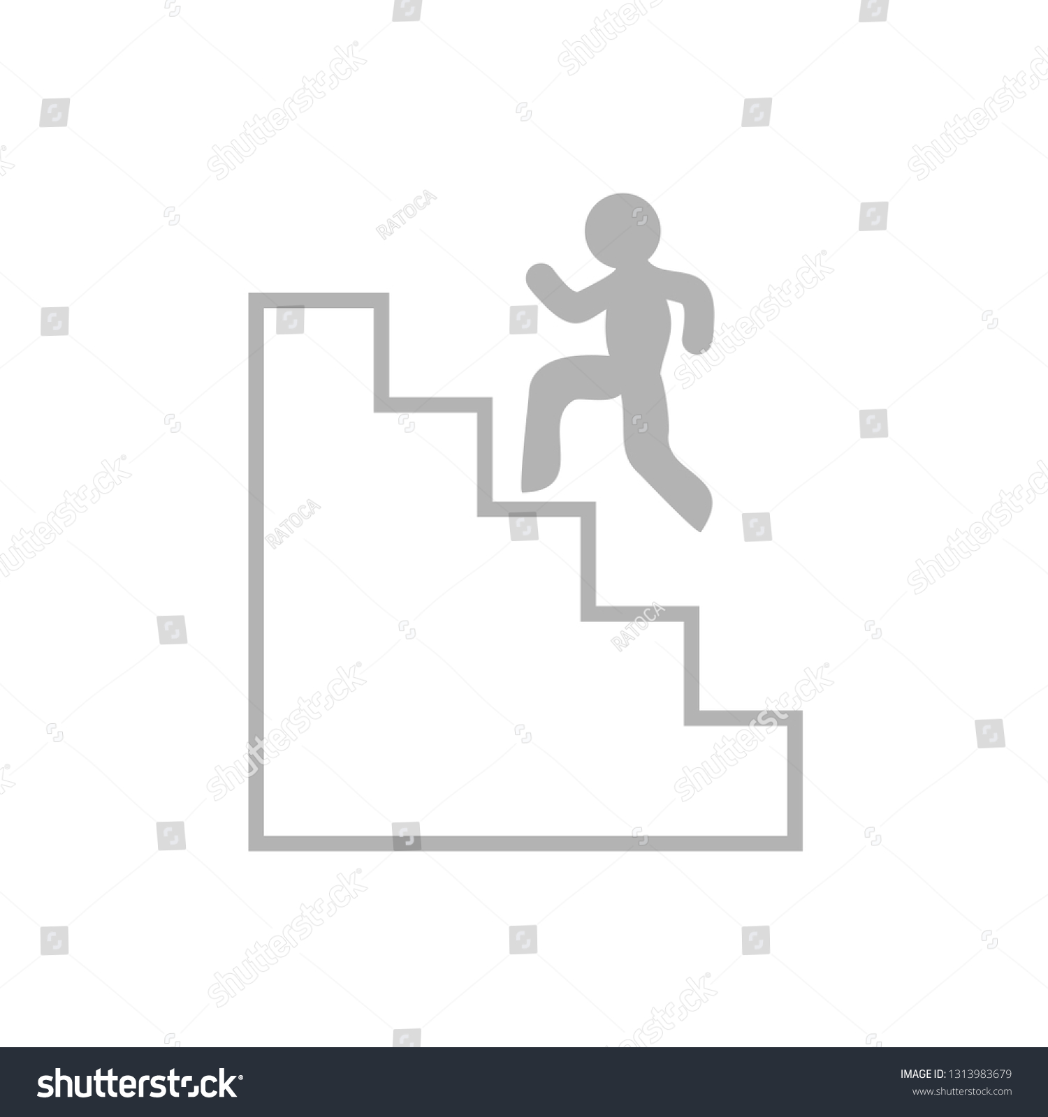 Climbing Stairs Icon Stock Vector (Royalty Free) 1313983679 | Shutterstock