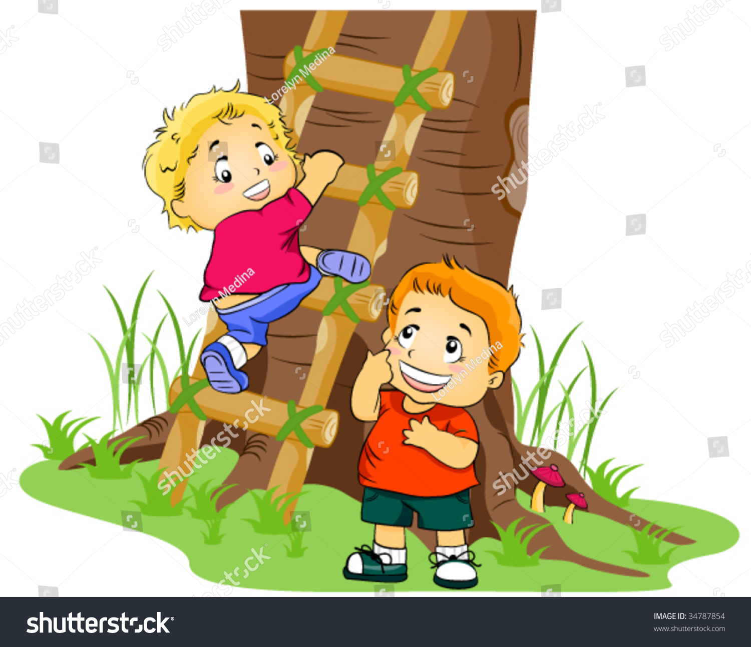 Climbing Tree House Vector เวกเตอร์สต็อก (ปลอดค่าลิขสิทธิ์) 34787854 ...