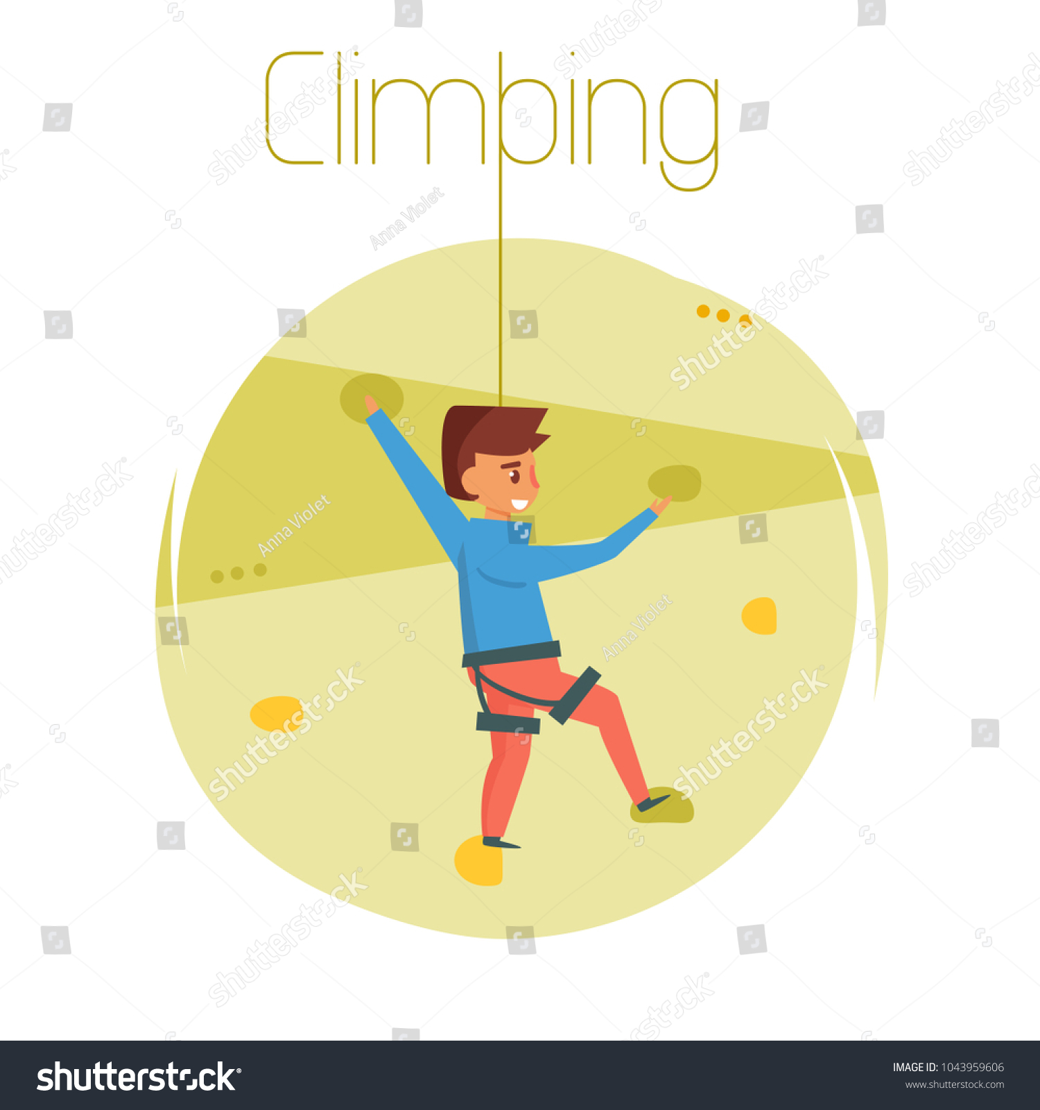 Climbing Vector Cartoon Isolated Art Flat: เวกเตอร์สต็อก (ปลอดค่า ...